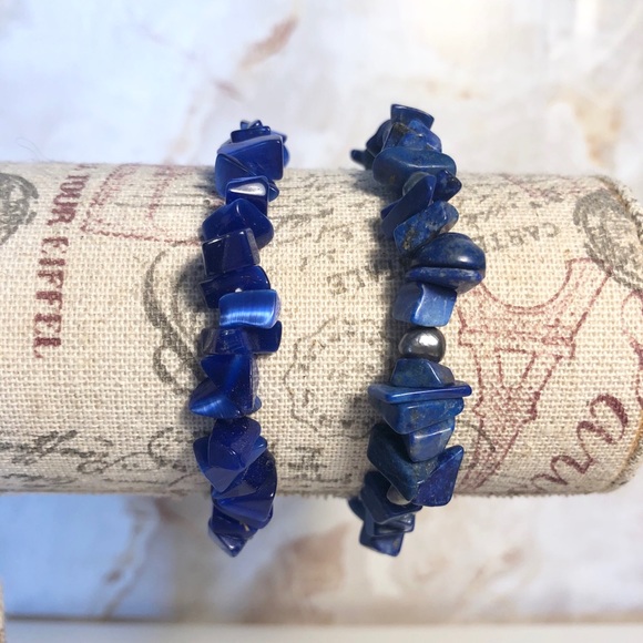 Jewelry | Classic 8s Cobalt Blue Stone Stretchy Bracelets | Poshmark